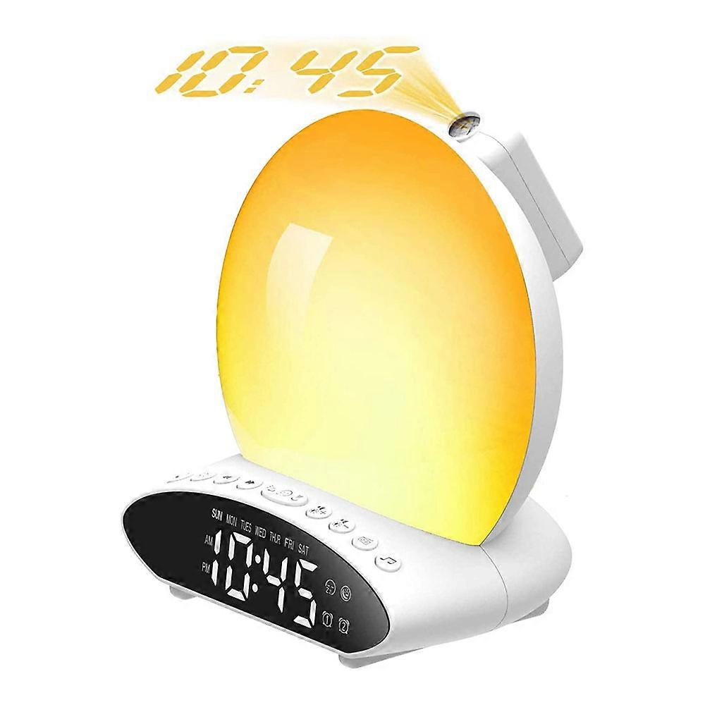 Wake Up Light Light Alarm Clock with Projection Daylight Alarm Clock ...