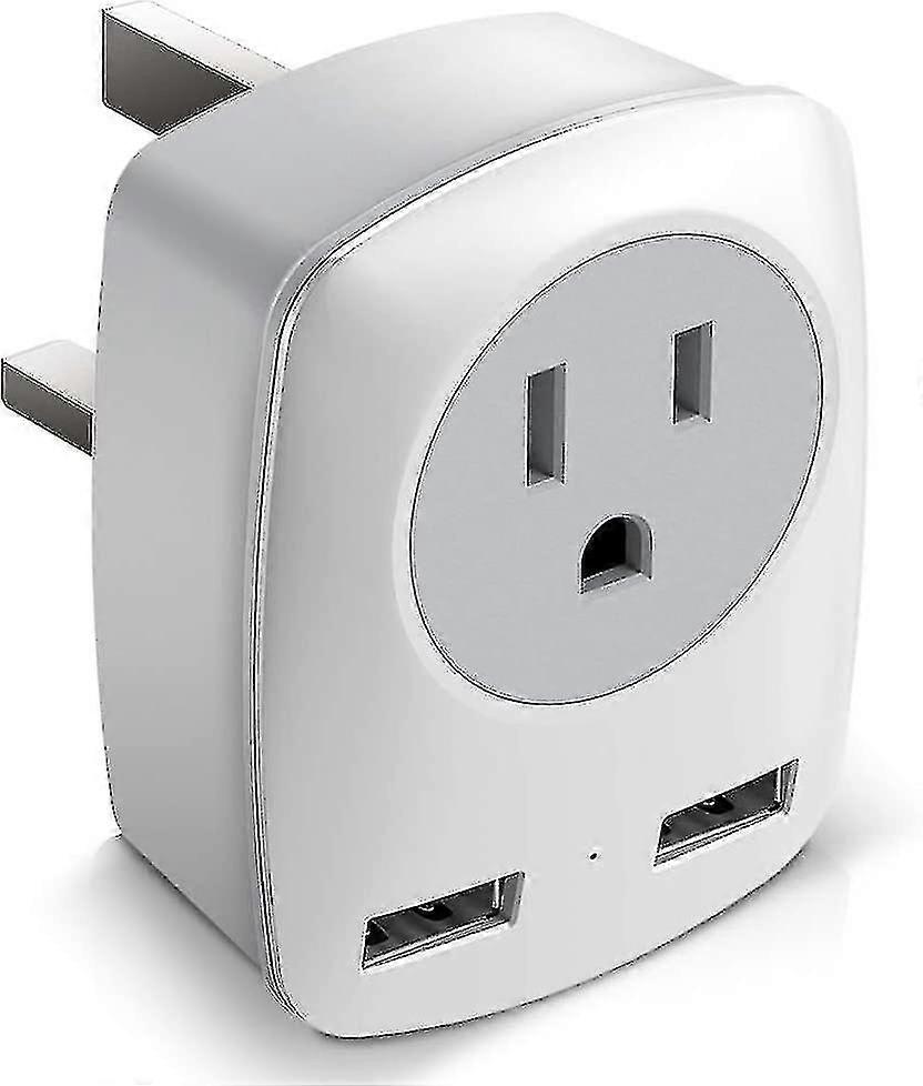 Uk Travel Adapter, Us To Uk/ireland/hong Kong Plug Adapter With 2 Usb ...