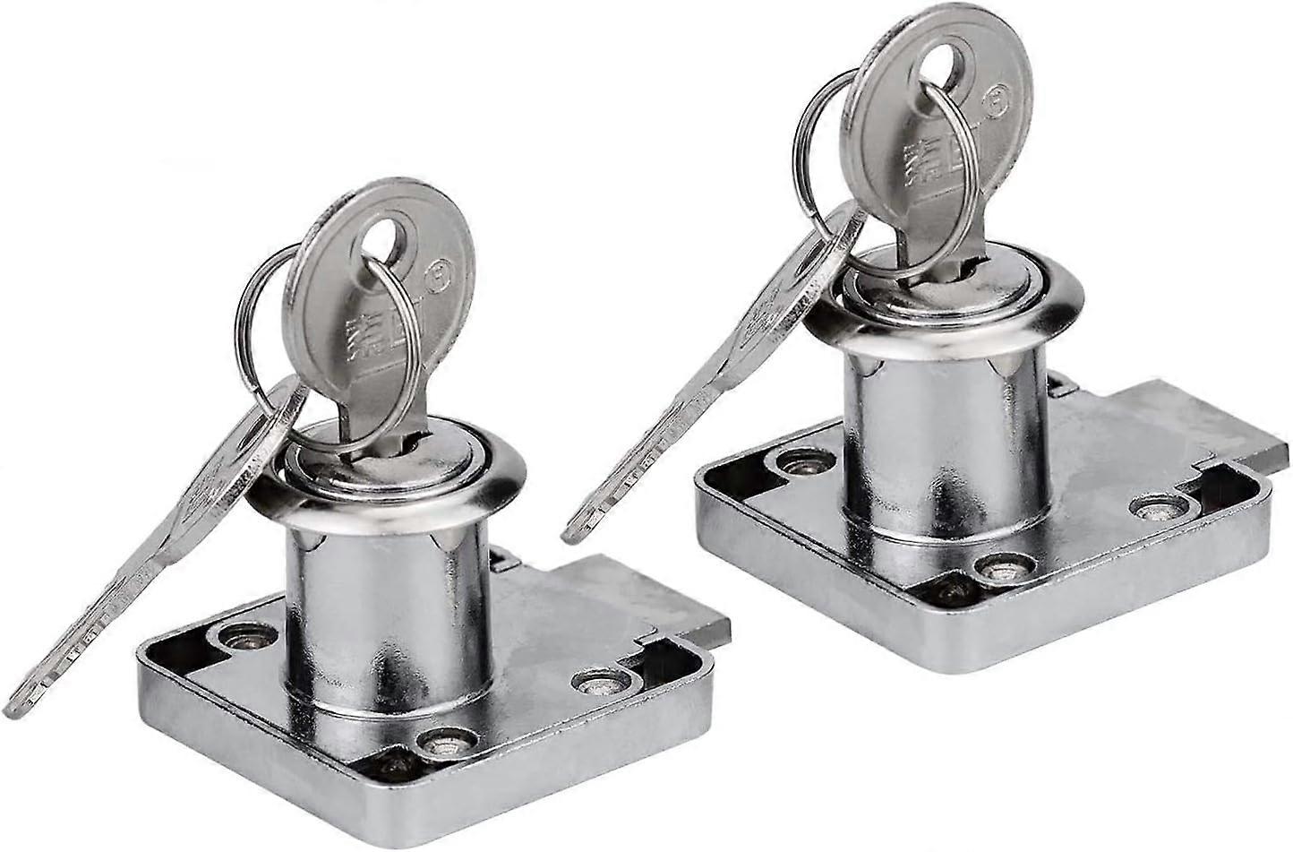 Set of 2 Stainless Steel 22mm Drawer Cam Lock with 2 Keys for Cabinet ...