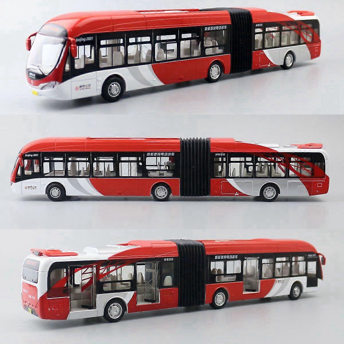 1:32 Articulated Double Section Bus Toy Car Diecast Coach Model Pull ...