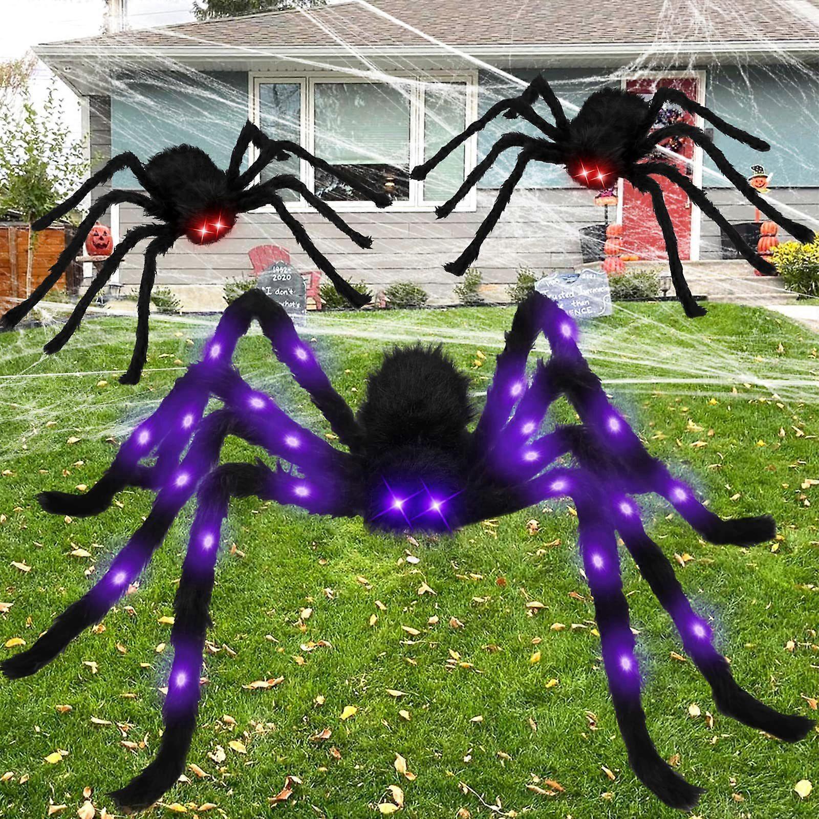 125cm Halloween Glow Spider, Giant Spider Web Outdoor Party Spider ...