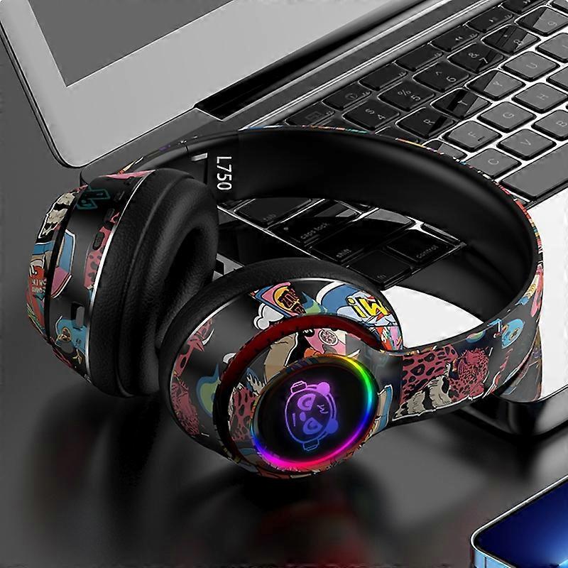 L750 RGB Graffiti Pattern Wireless Headset | Fruugo UK