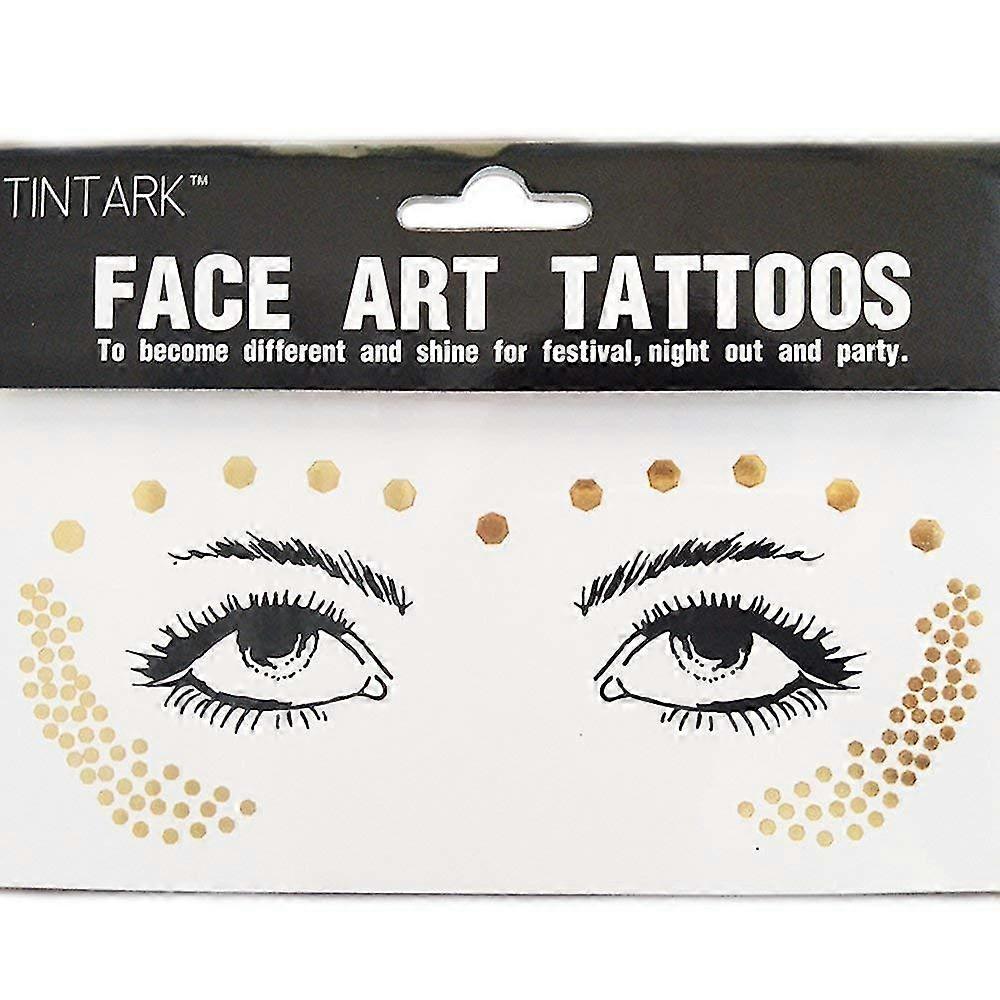 Face Tattoo Sticker Metallic Shiny Temporary Water Transfer Tattoo For ...