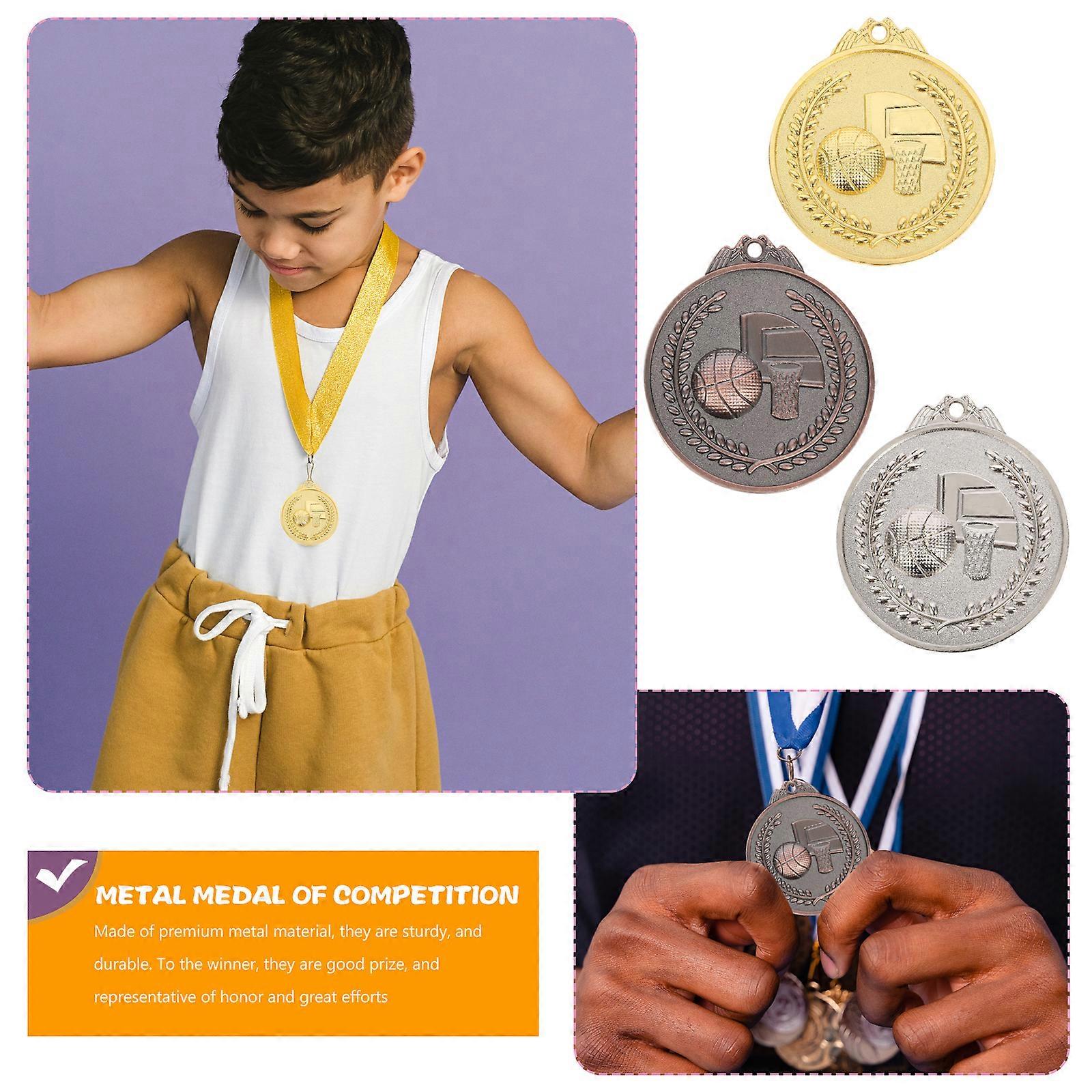 3pcs Award Medals Sports Metal Award Medals Basketball Competition Award Medals | Fruugo UK