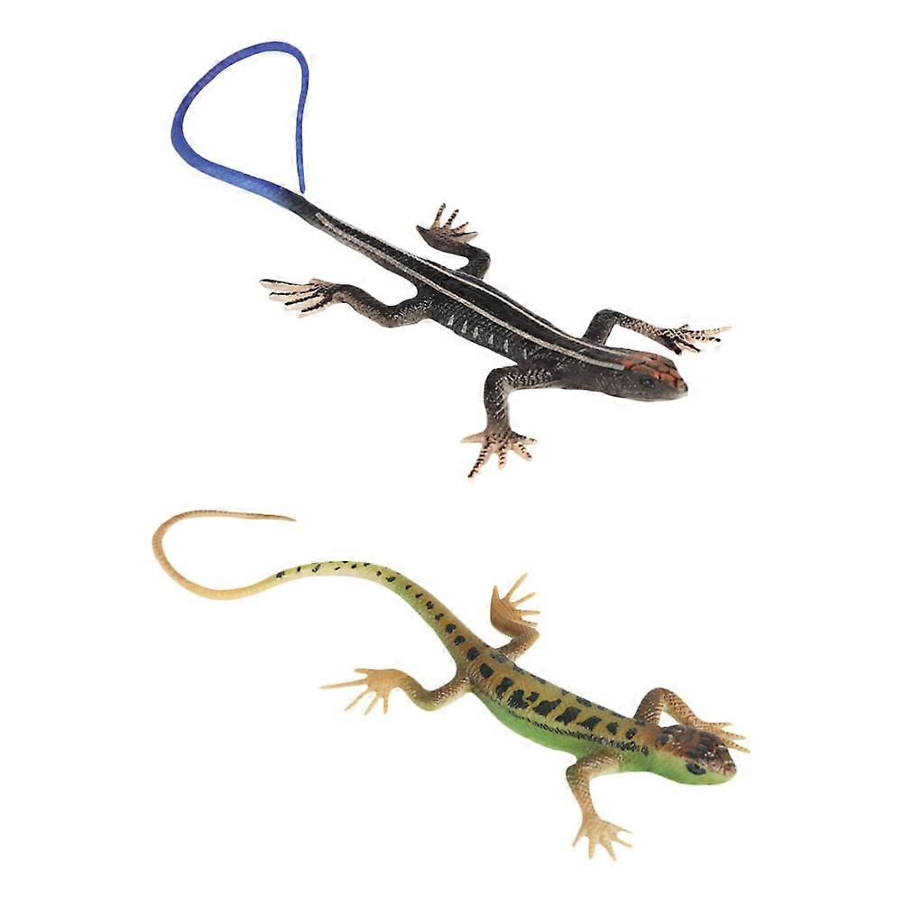 2 Pcs Miniatures Lizard Models Haunted House Props Halloween Prank Toy ...