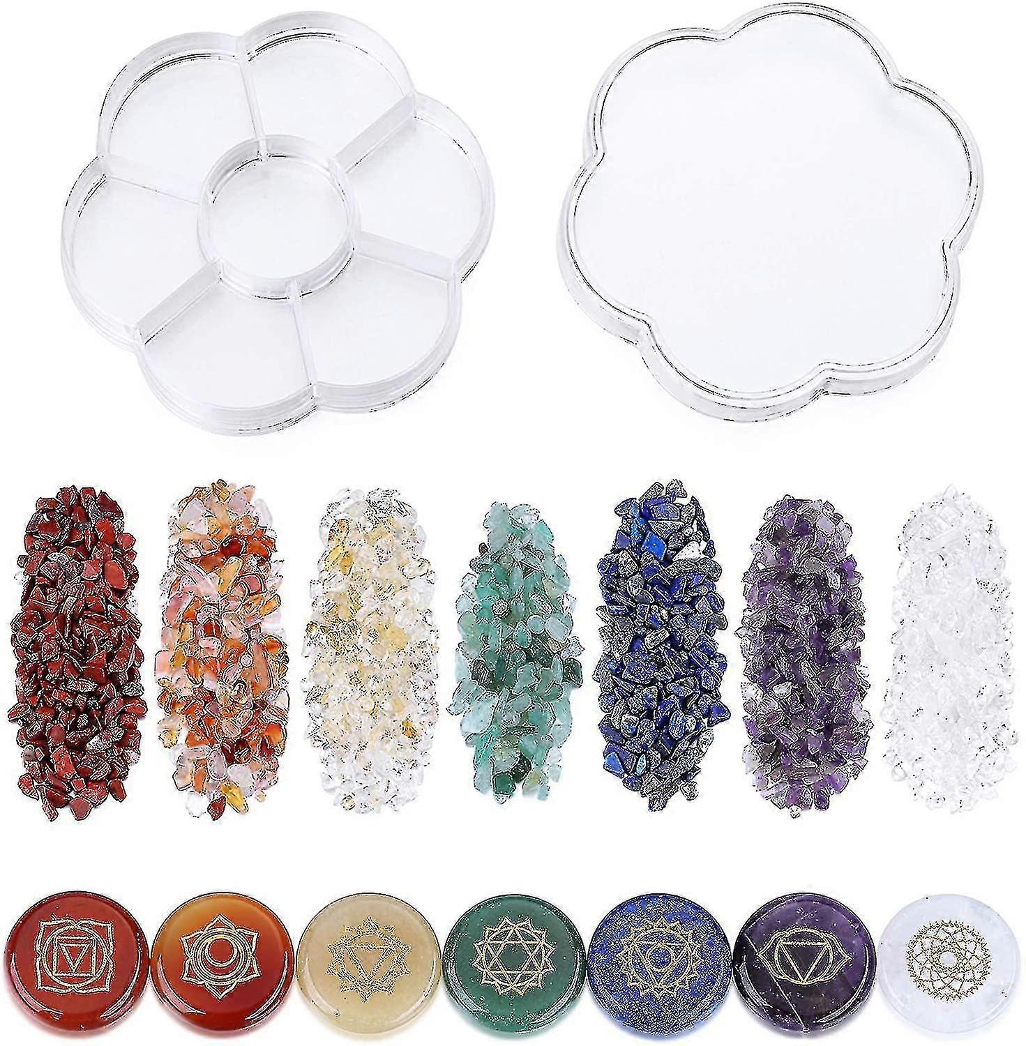 7 Chakra Reiki Healing Crystals And Stones Kit Chakra Symbols Polished ...