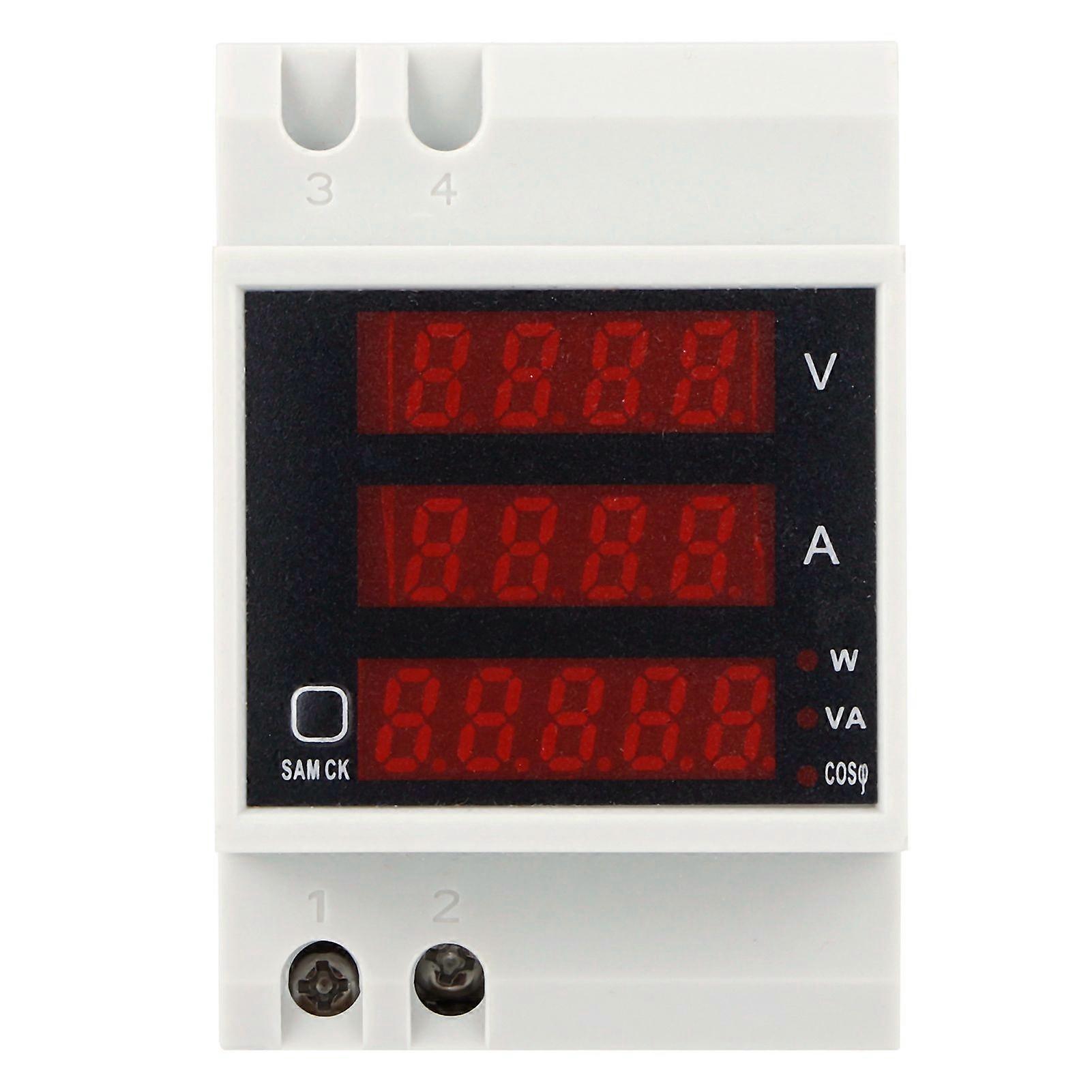 Din Rail Voltage Current Meter Digital Multimeter Power Factor Tester ...
