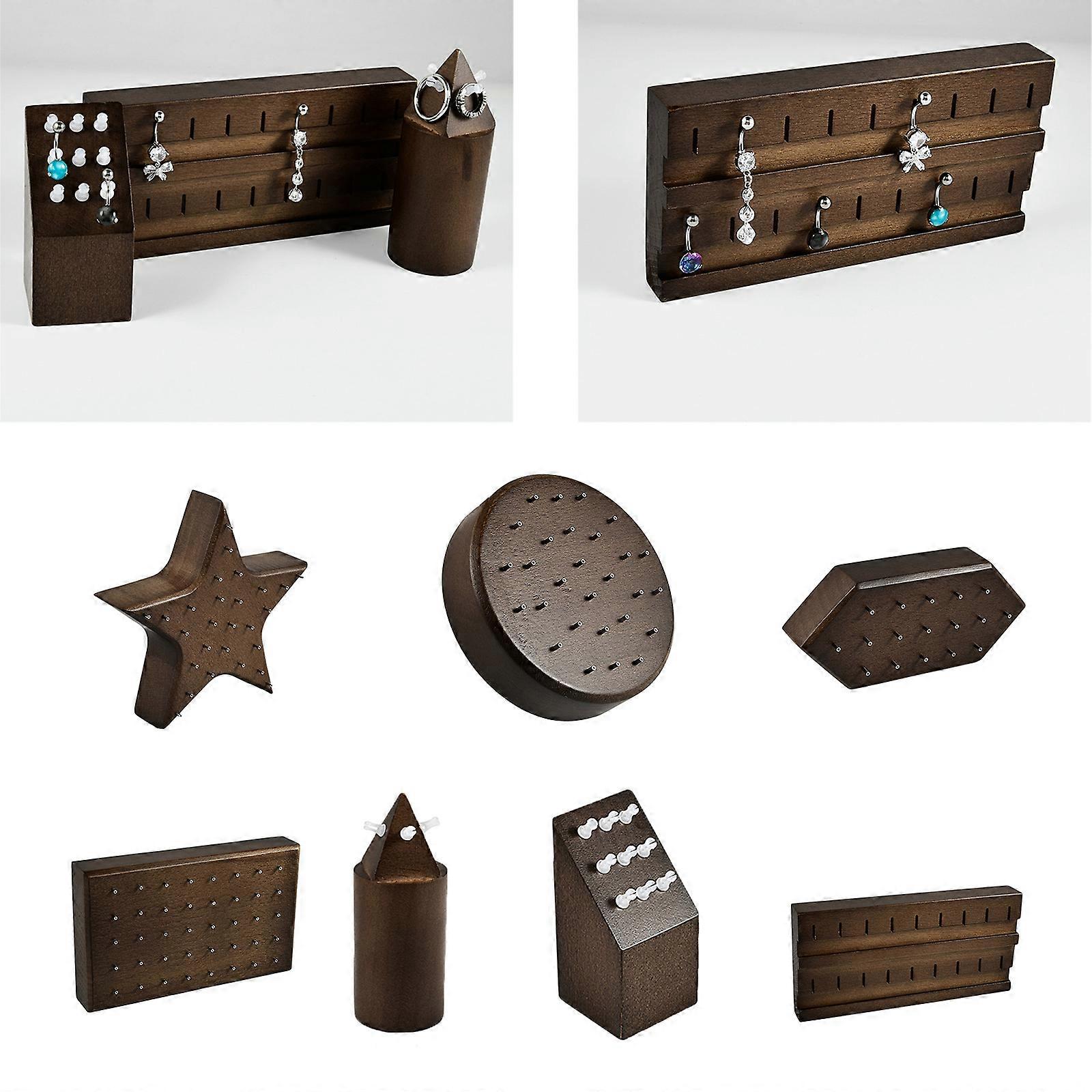 Wood Jewelry Organizer Practical Rack for Showcasing Ear Studs Lip ...
