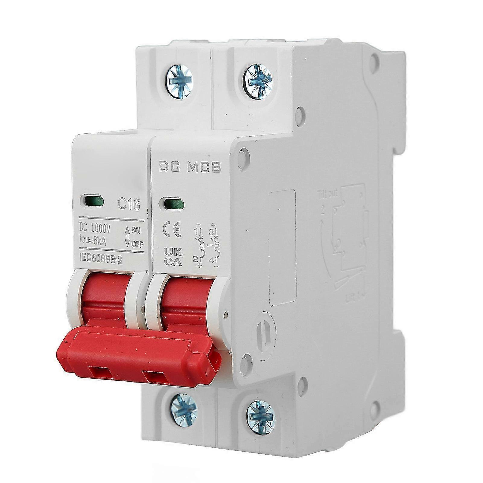 2P DC Small Circuit Breaker 6000A Breaking Capacity Overload Protection Mini Circuit Breaker ...