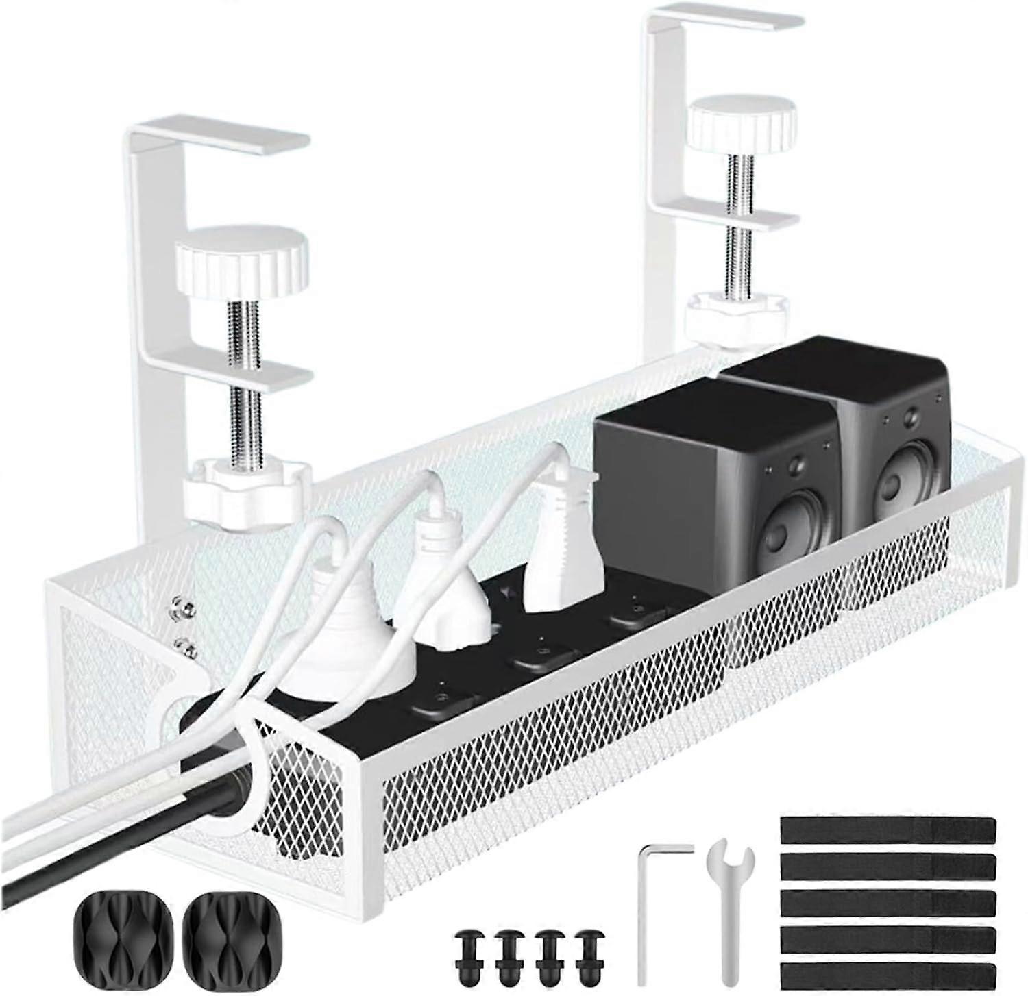 Cable Organizer Box, Multifunctional White Cable Management System for ...