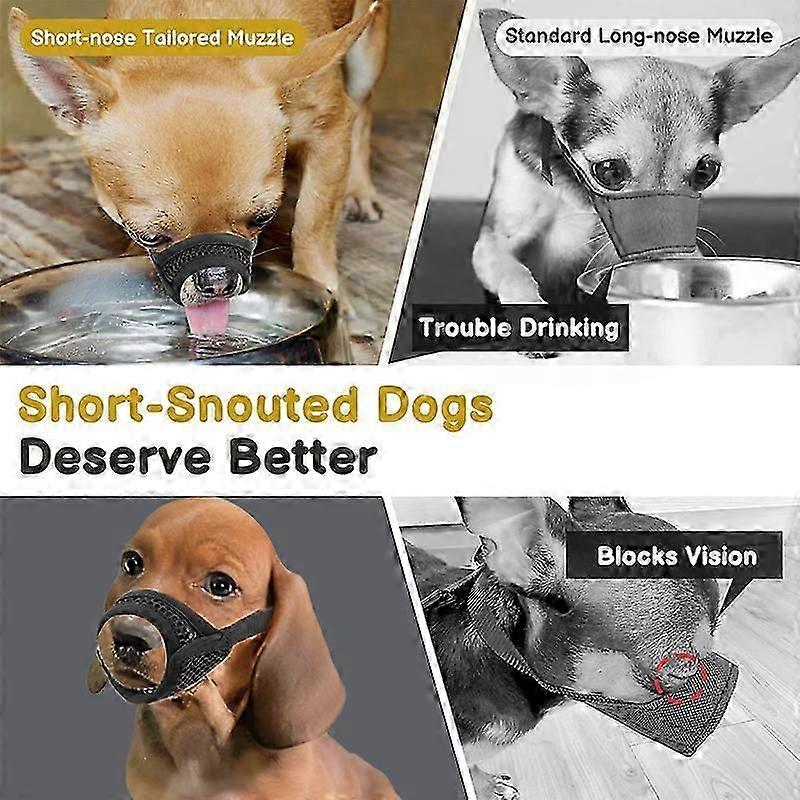 Mesh Muzzle for Short Snout Dogs - Anti-Biting for Small & Medium ...