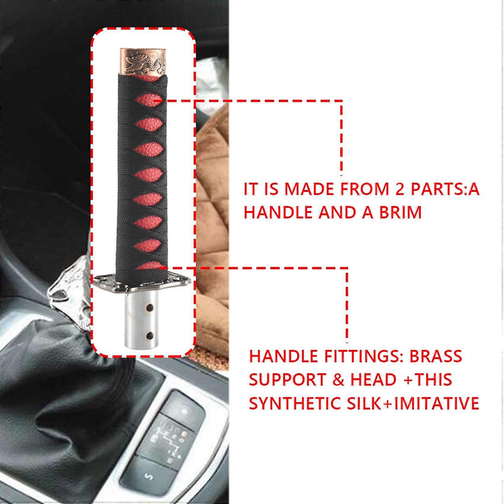 Universal Samurai Sword Knob Shifter Katana Metal Black+Red 15cm ...