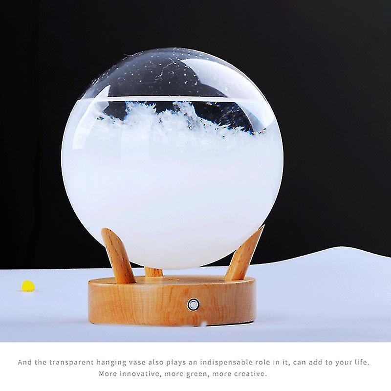 Tempest Glass Ball Predictor Color Weather Forecast with Wood Base ...