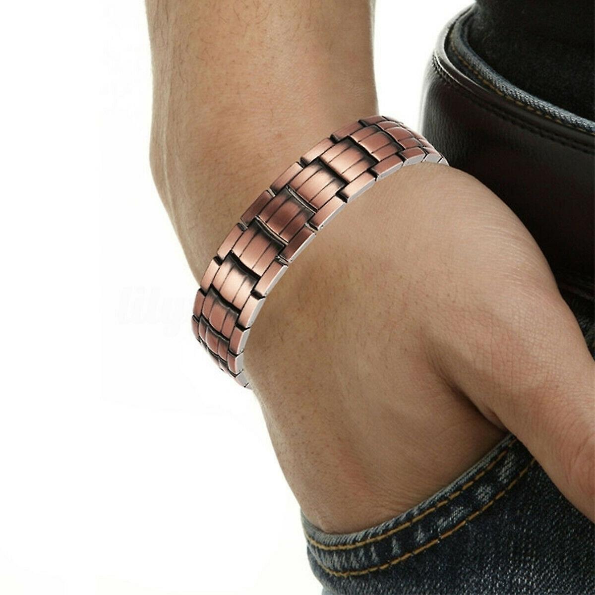 PURE SOLID COPPER MAGNETIC 42 Double Row Magnets BRACELET MEN ARTHRITIS ...
