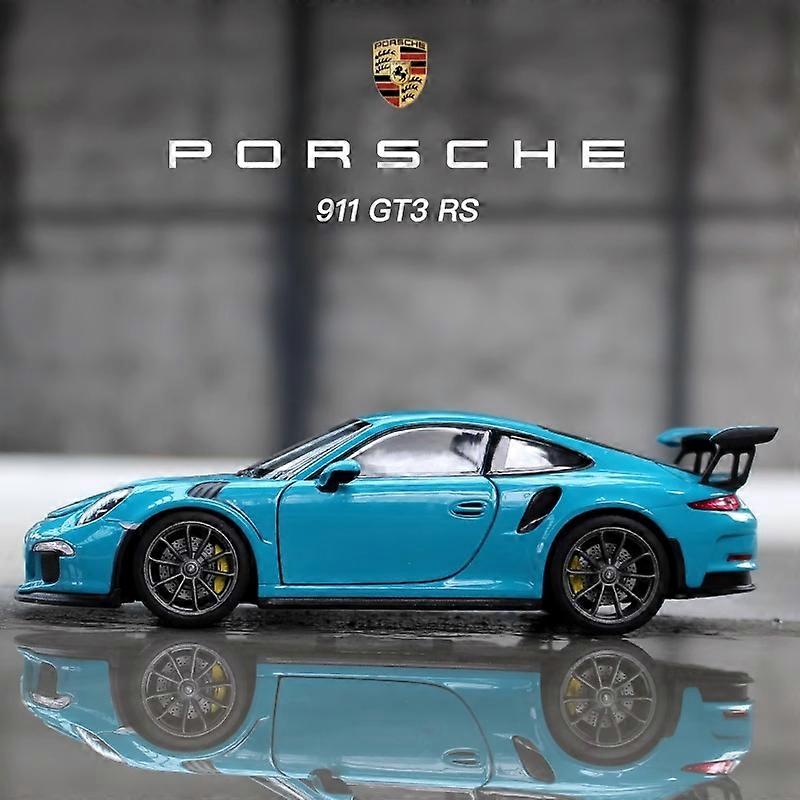 1:24 911 GT3 RS Blue Car Alloy Car Model Simulation Car Decoration ...