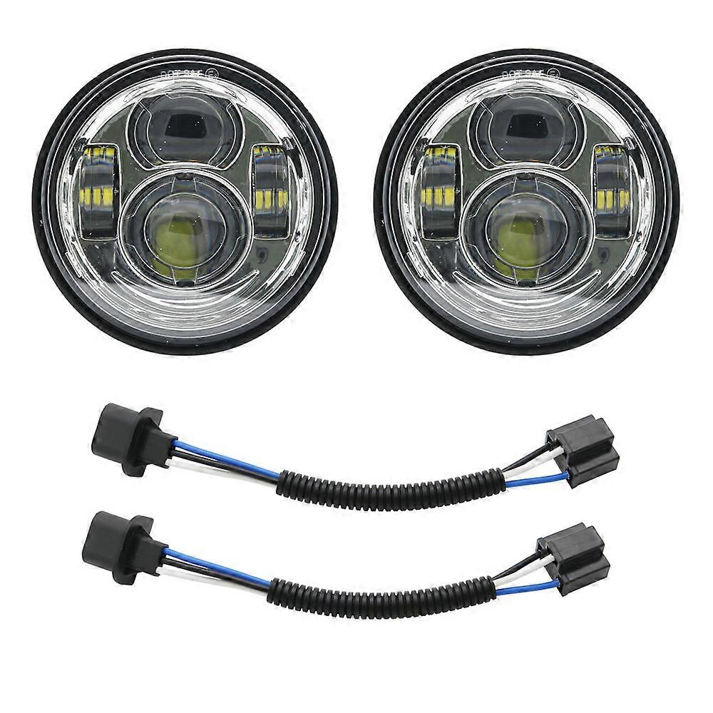 4.5" Twin Dual Led Headlight For Motorcycle Fat Bob Fxdf '08-later ...