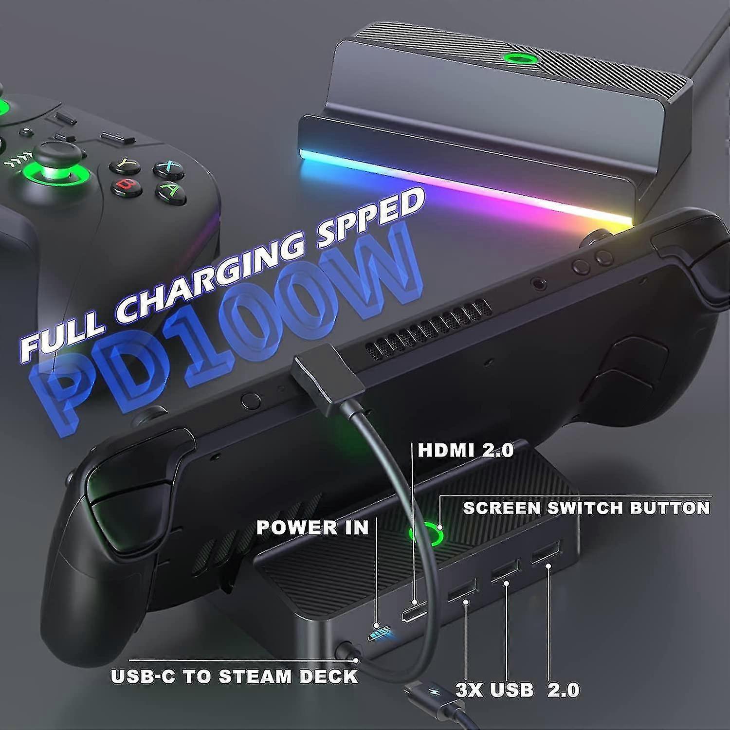 Rgb Steam Deck Dock, Docking Station For Steam Deck, Screen Switch ...