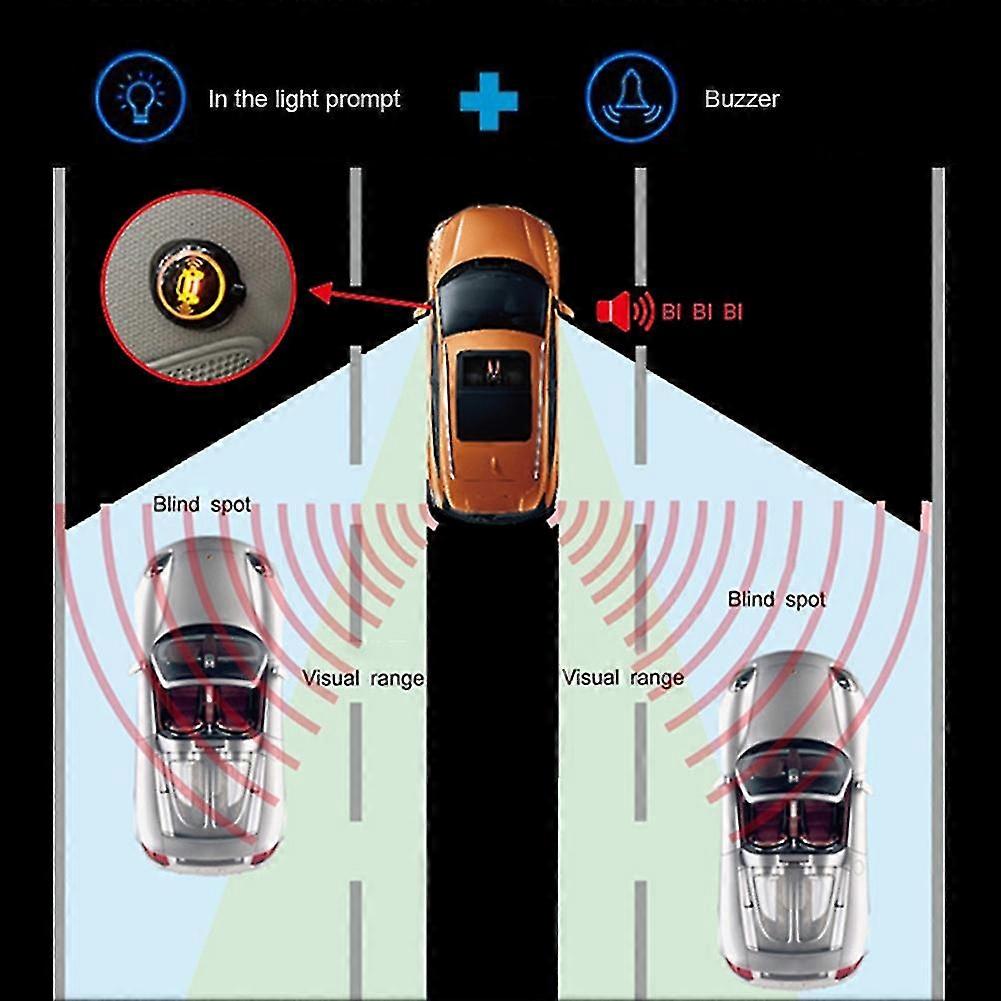 Car Blind Spot Detection System Bsd Warning Light Monitoring Assist Lane Changing Kit Ultrasonic ...