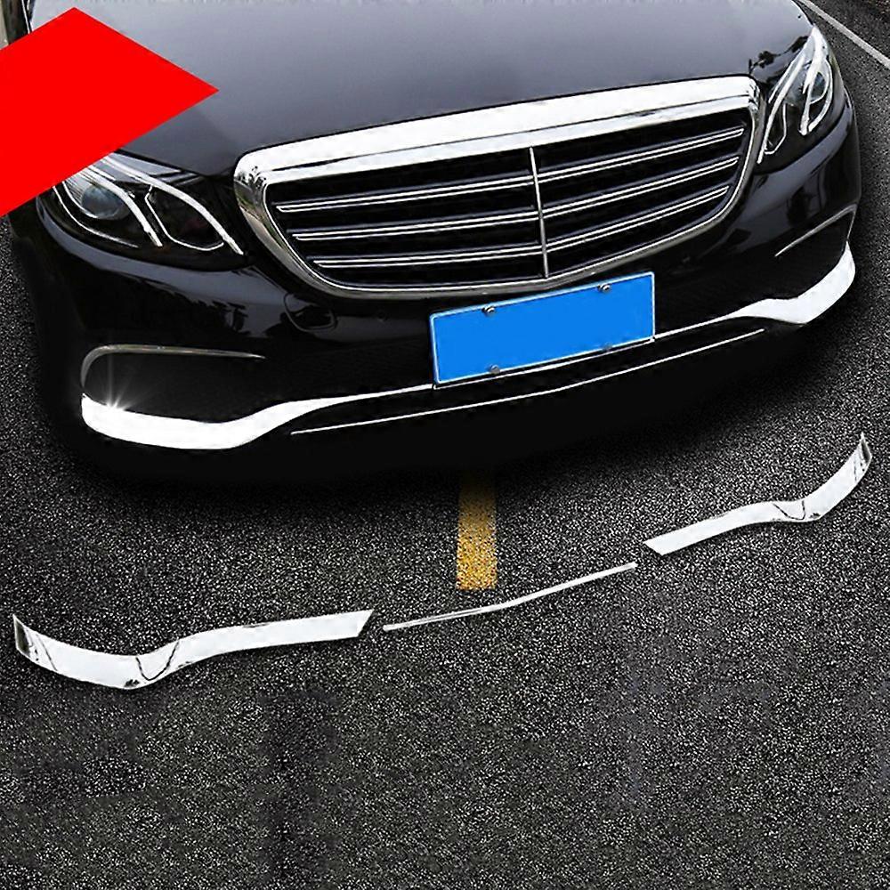 for E Class W213 2016-2019 Chrome ABS Front Bumper Plate Spoiler ...