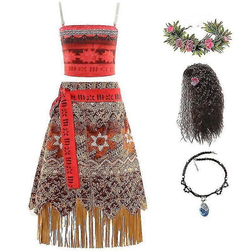 Girl's Moana Dress Cosplay Costume Oceania Girls Hula Skirt Costume ...