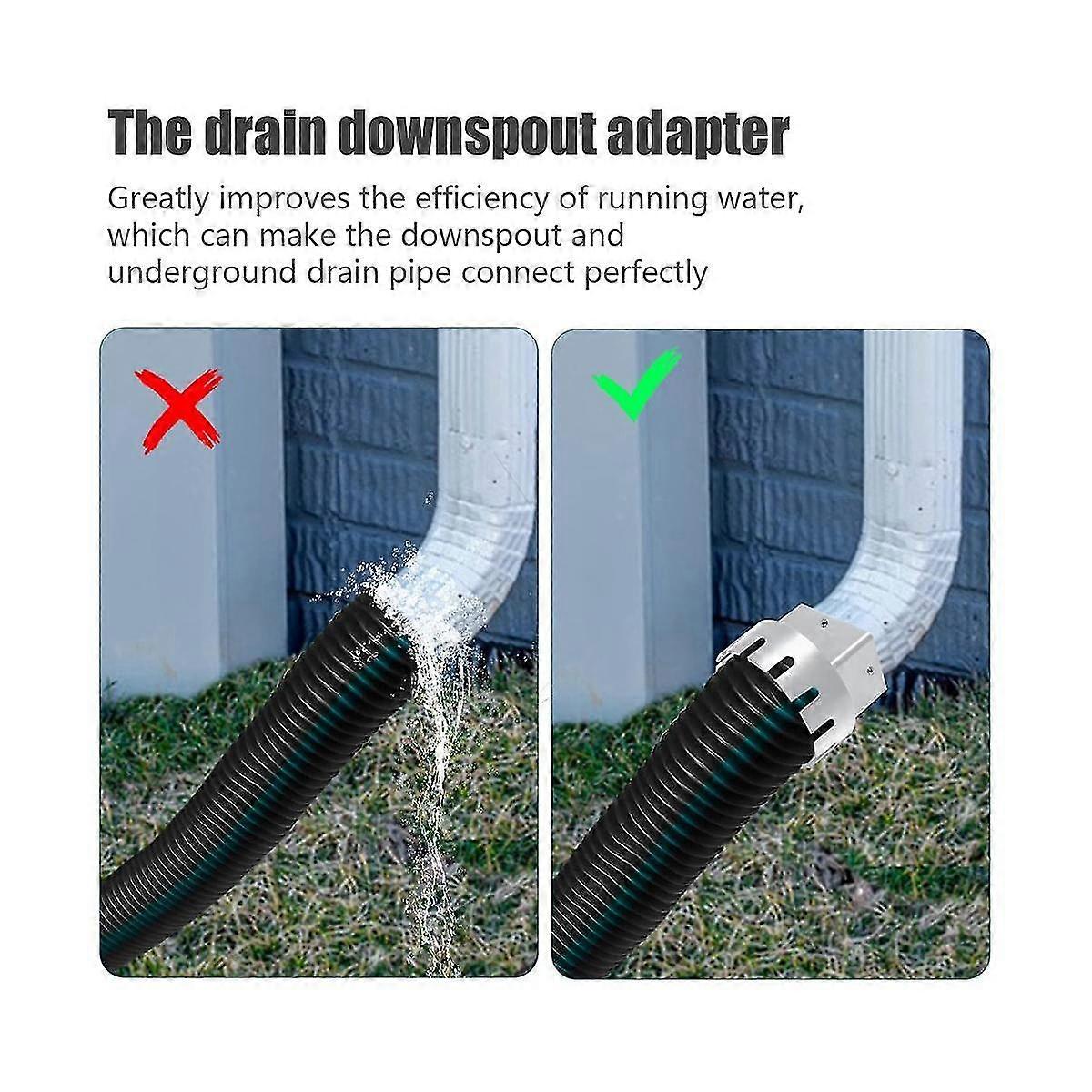 Downspout Adaptor to Drain Pipe, Roof Rain Gutter Downspout Extensions ...