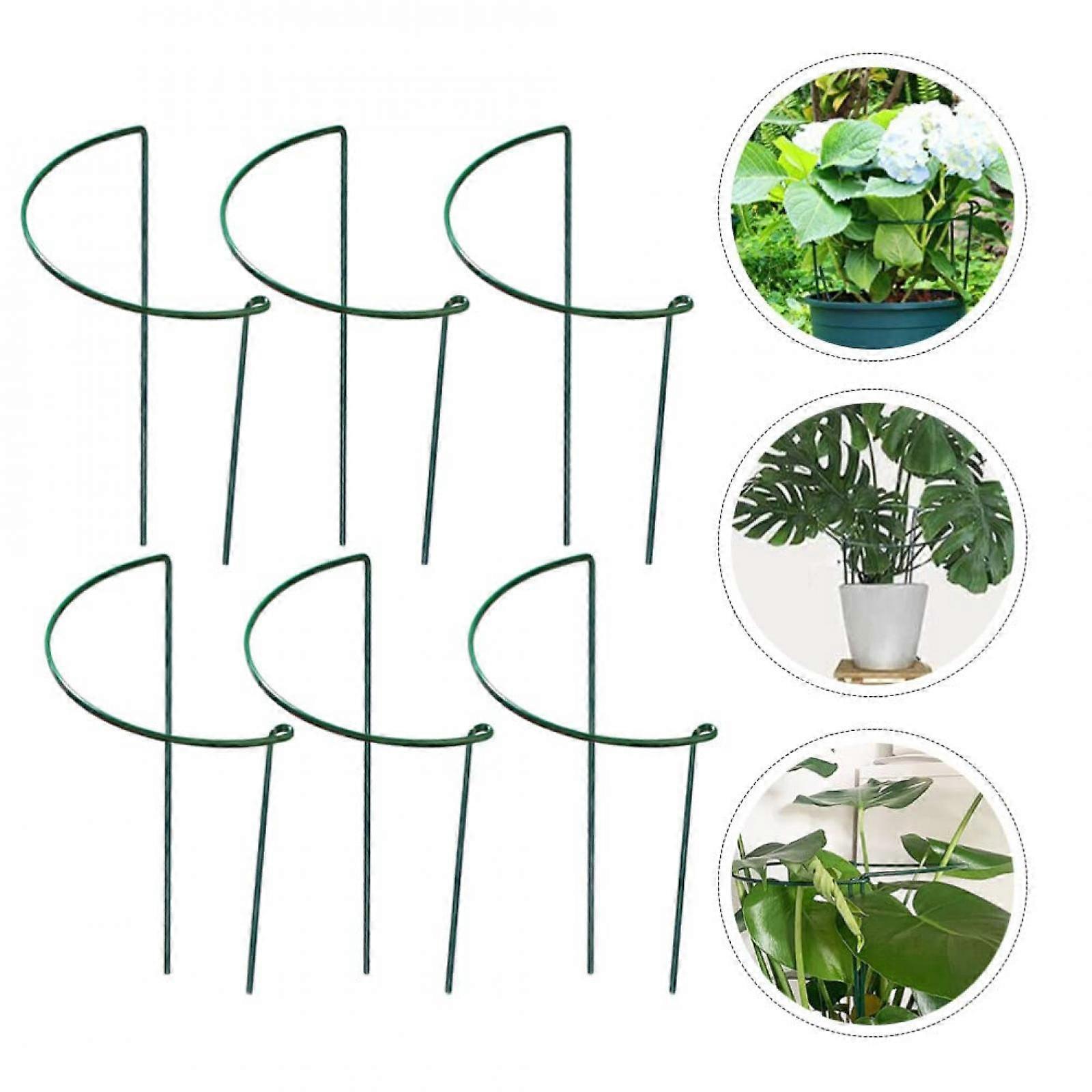 6x Round Metal Plant Support Stakes for Peony Hydrangea Strong Stakes ...