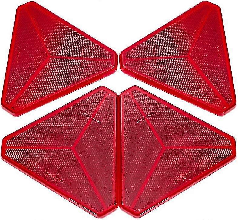 4 X Red Triangle Reflector, Triangle Reflector For Trailer, Self ...