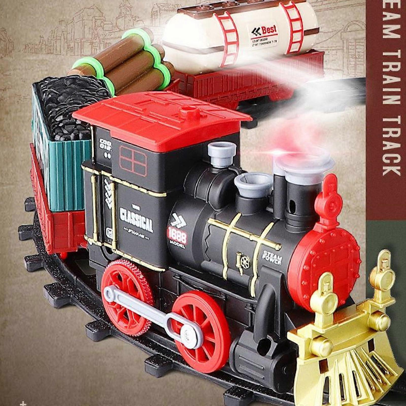 Xmas Tree w/Sound Smoke & Light Battery-Powered Train Toys Gift w/Steam ...