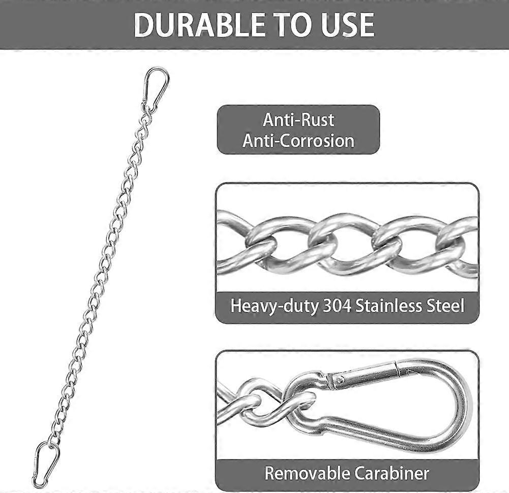 Chain with Two Carabiners, 400kg Capacity, Heavy Duty Stainless Steel ...