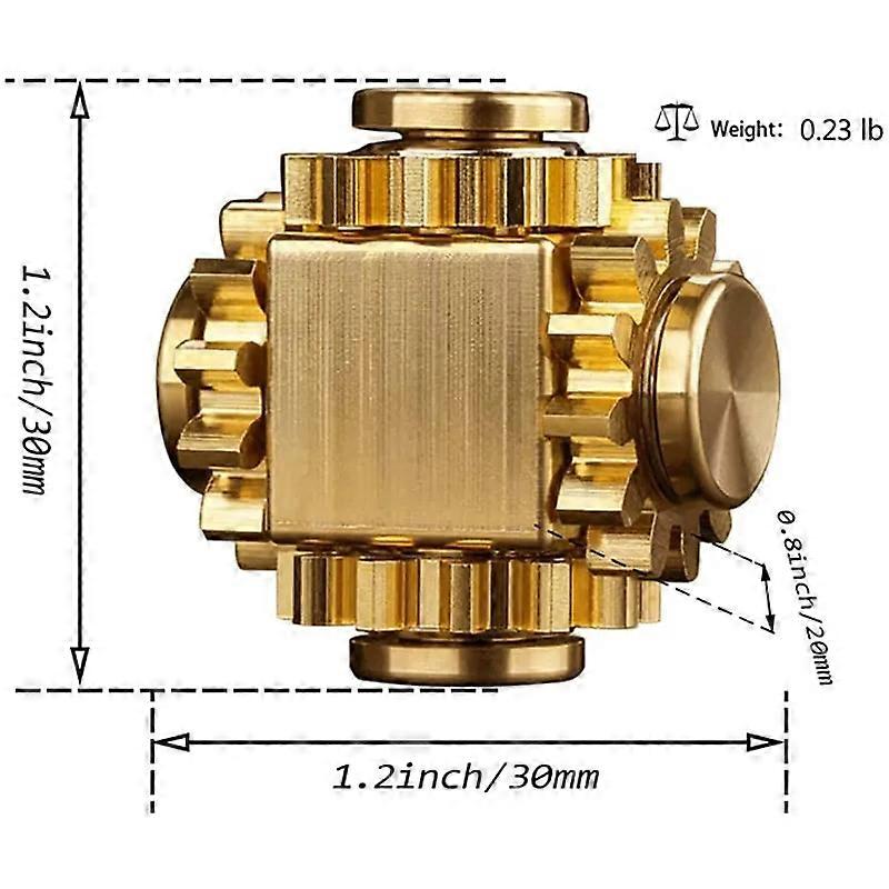 Fidget Gear Spinner Metall Mässing Fidget Cube Spinner 4 växlar Figity ...