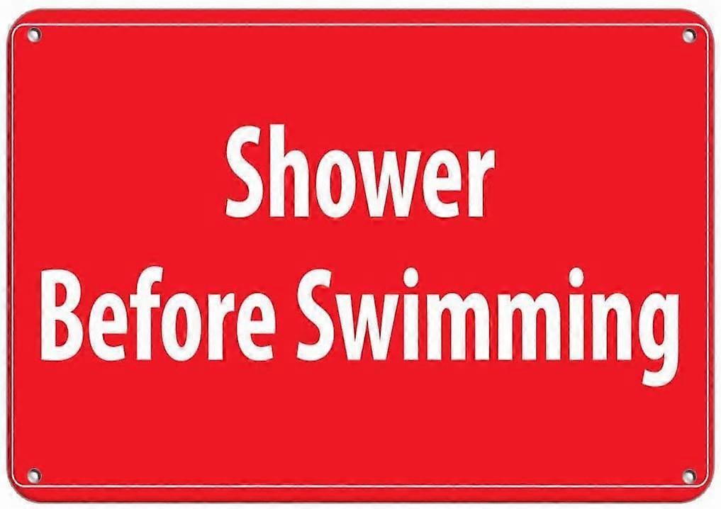 Safety Sign 8x12 Shower Before Swimming Activity Sign Pool Signs ...