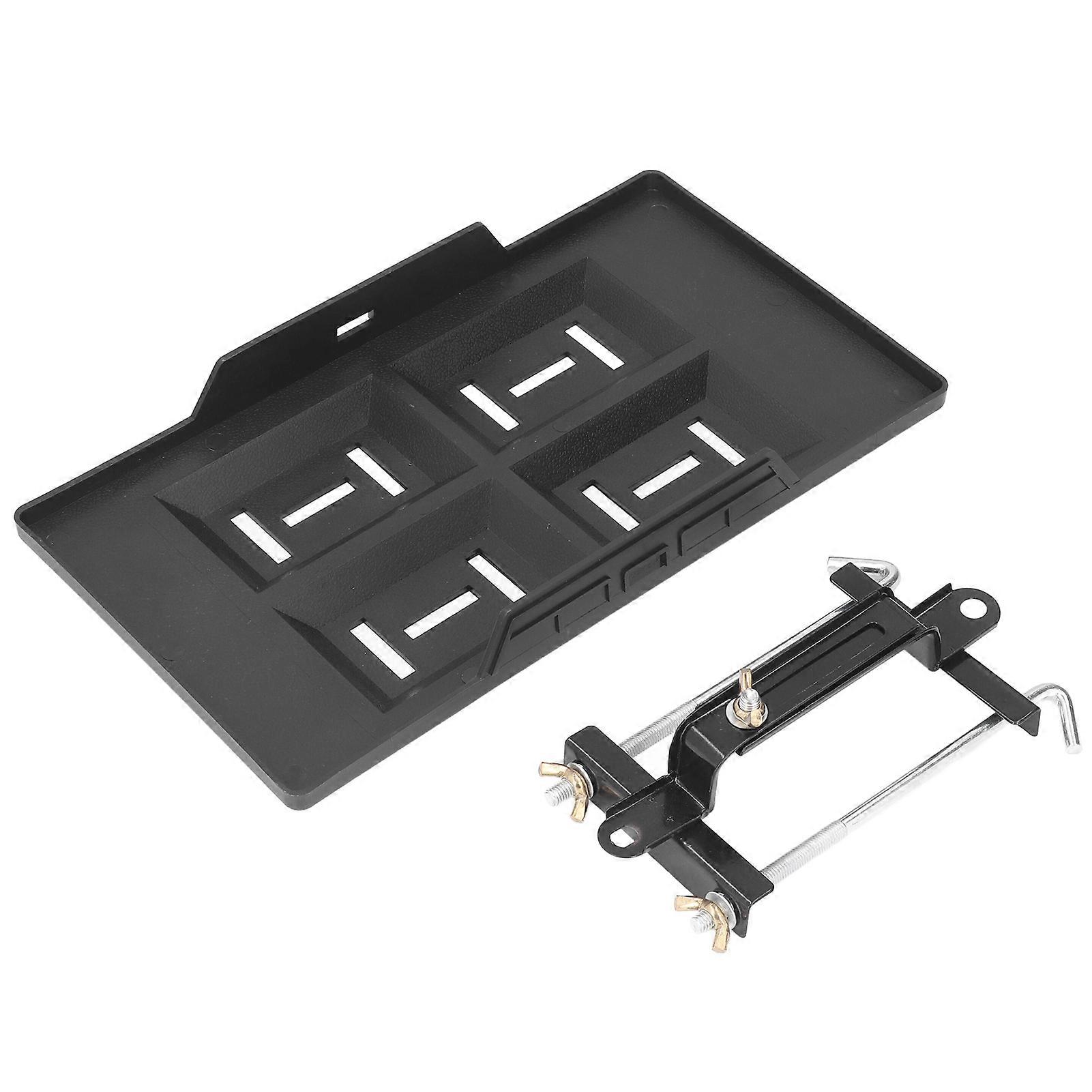 Car Battery Hold Down Tray Bracket Kit Height Adjustable Black Sturdy ...