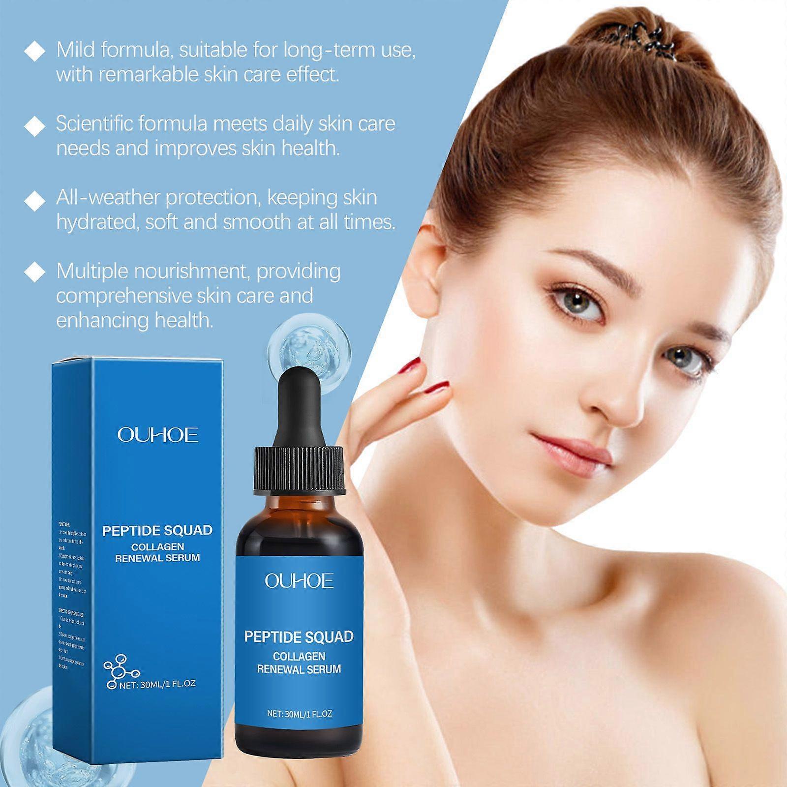 Peptide Squad Collagen Renewal Serum, Anti-Aging Serum for Face with ...