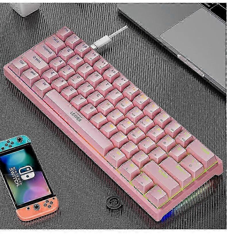 K620 Mini Gaming Mechanical Keyboard 61 Keys RGB Hotswap Type-C Wired ...