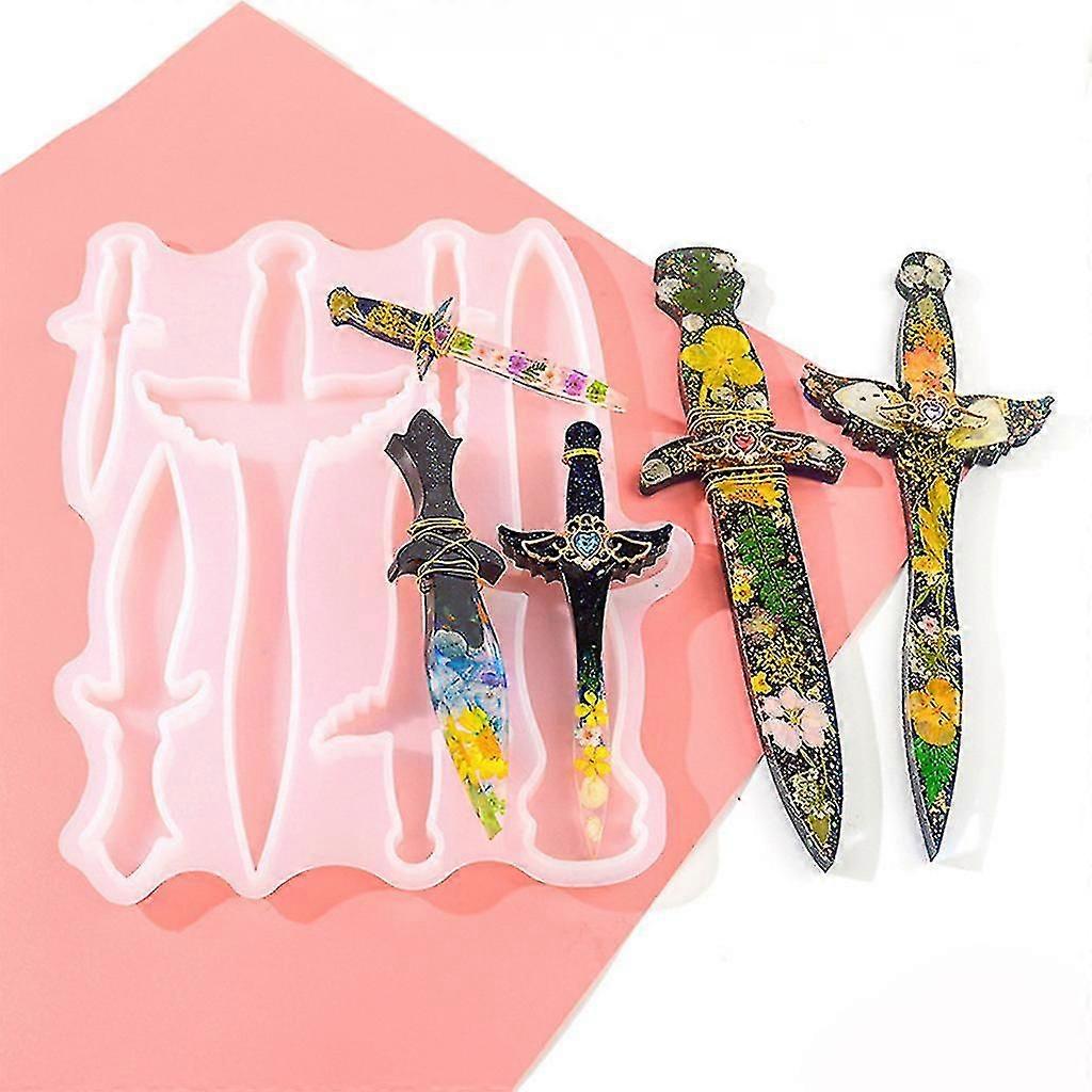 High-quality Dagger Crystal Epoxy Resin Mold Sword Cutter Knife Pendant ...