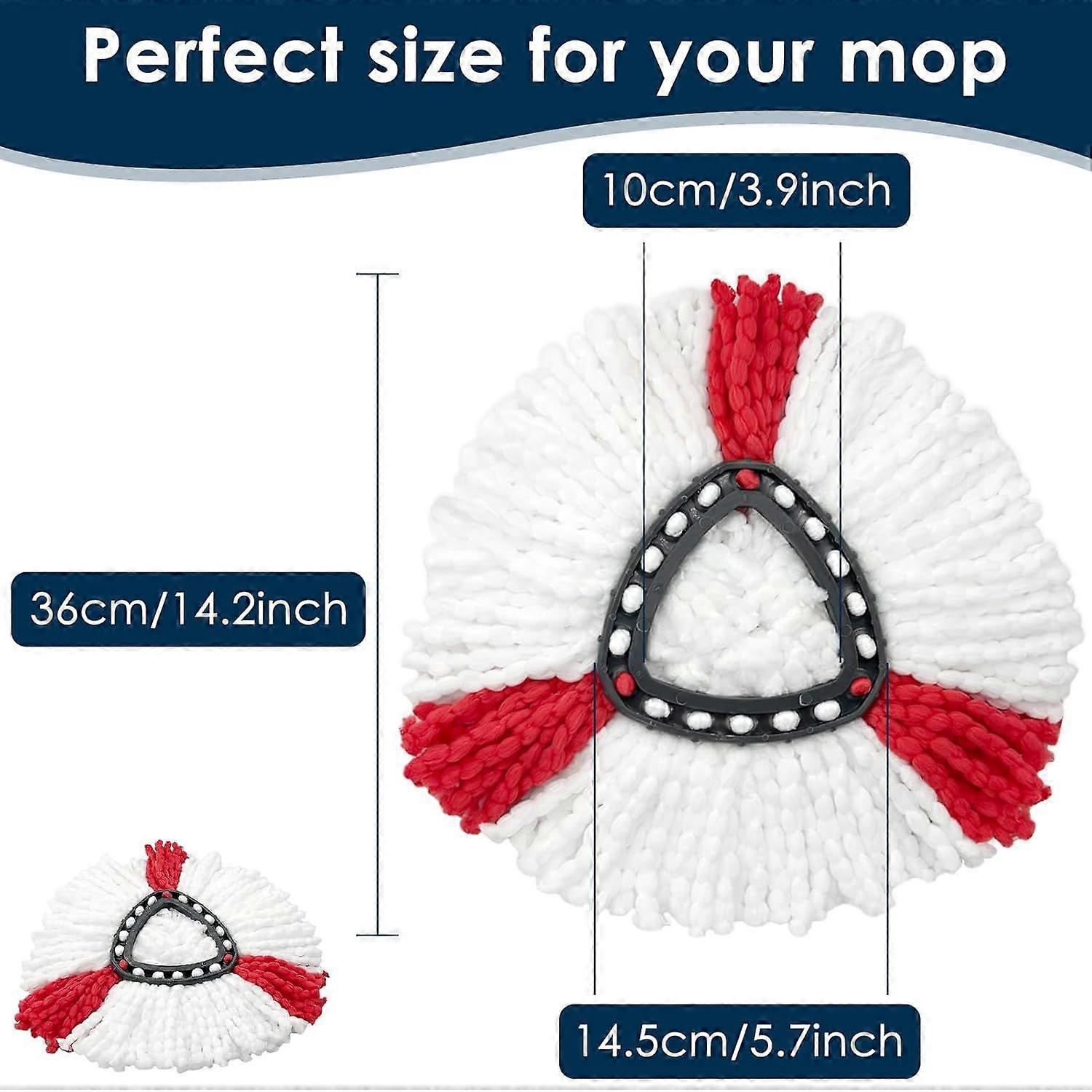(4Pack) Mop Heads Compatible with Vileda 2-in-1 Turbo Mop Replacement ...