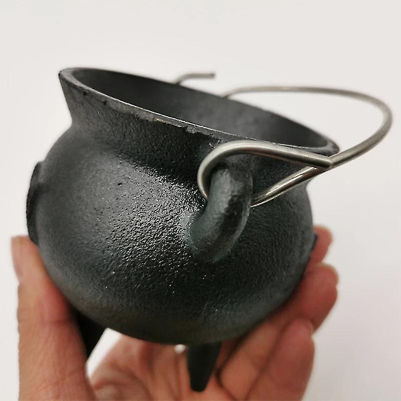New 1pcs Iron Cauldron With Lid Handle Moon Phase Witch Pot Incense Burning Pot For Spells ...