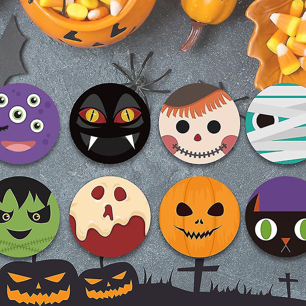 500 Pieces Halloween Theme Round Stickers Colorful Halloween Day ...