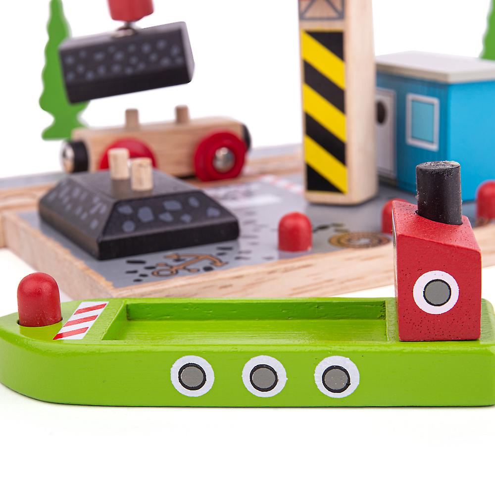 Bigjigs Rail Wooden Coal Canal Docks, Wooden Train Set Accessory ...