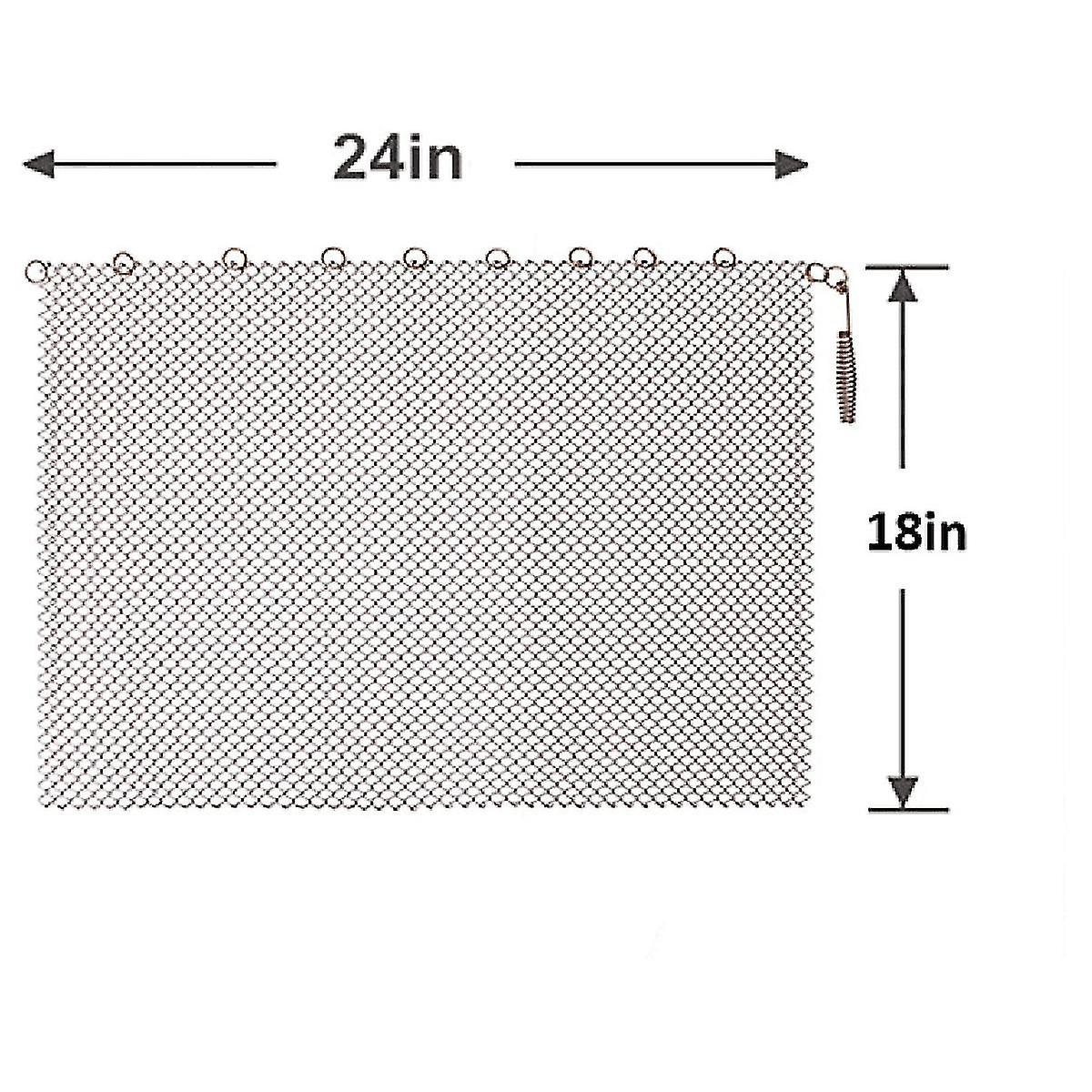 Fireplace Mesh Screen Curtain,2 Packs Spark Guard Mesh Metal Fire ...