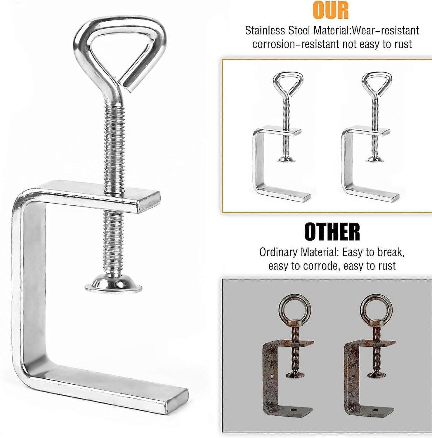 C Clamp 2 Pieces C-Clamp Stainless Steel C Clamp Screw Clamp Carrier ...