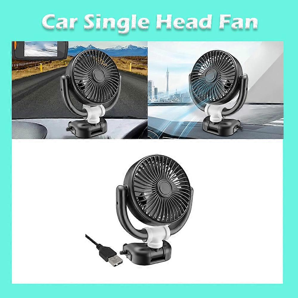 LBQ Car Single Head Fan 5/12/24V 360 Adjustable Air Cooling Fan Auto ...