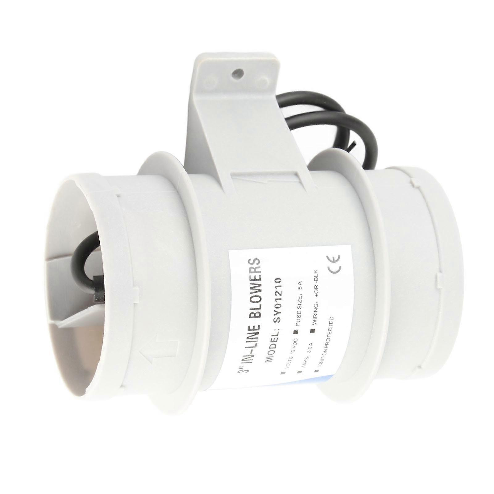 3 Inch 12V Silent Inline Blower Inline Marine Bilge Air Blower for ...