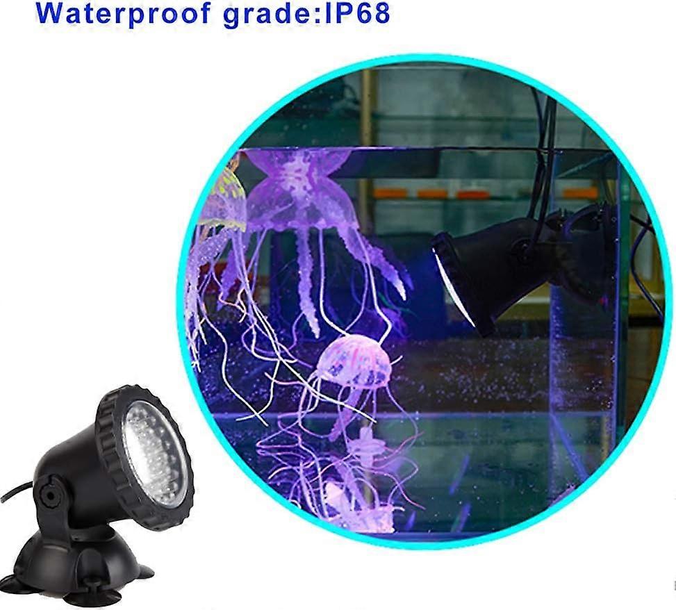Color changing pond lamp, IP68 waterproof dimmable 36 LED pond lamp ...