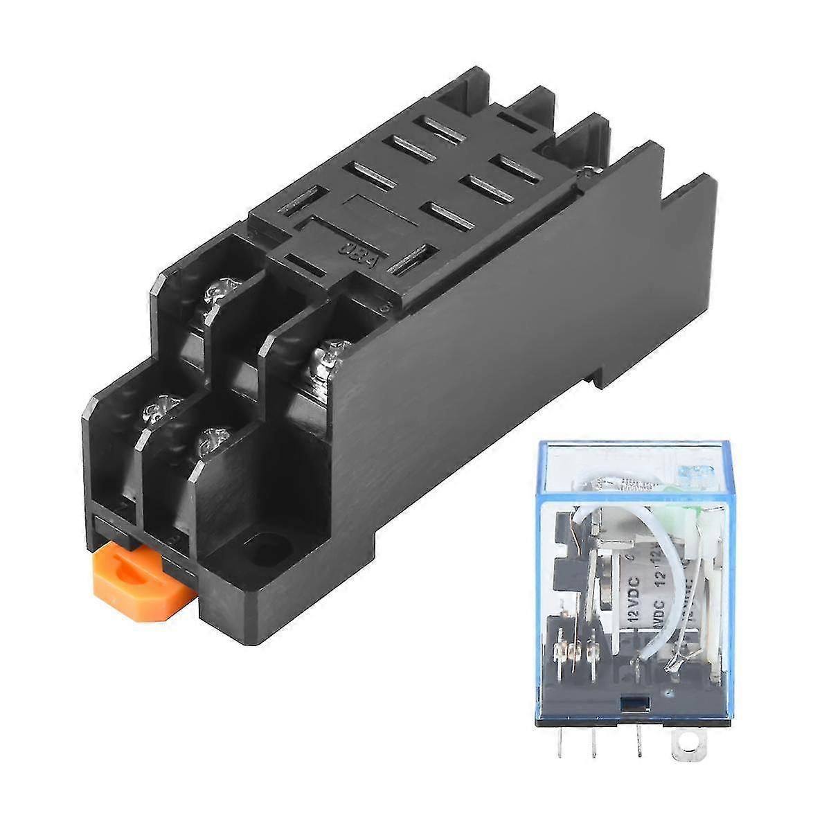 Amico 12V DC Coil Power Relay DPDT LY2NJ HH62P-L JQX-13F 10A With PTF08A Socket Base | Fruugo UK