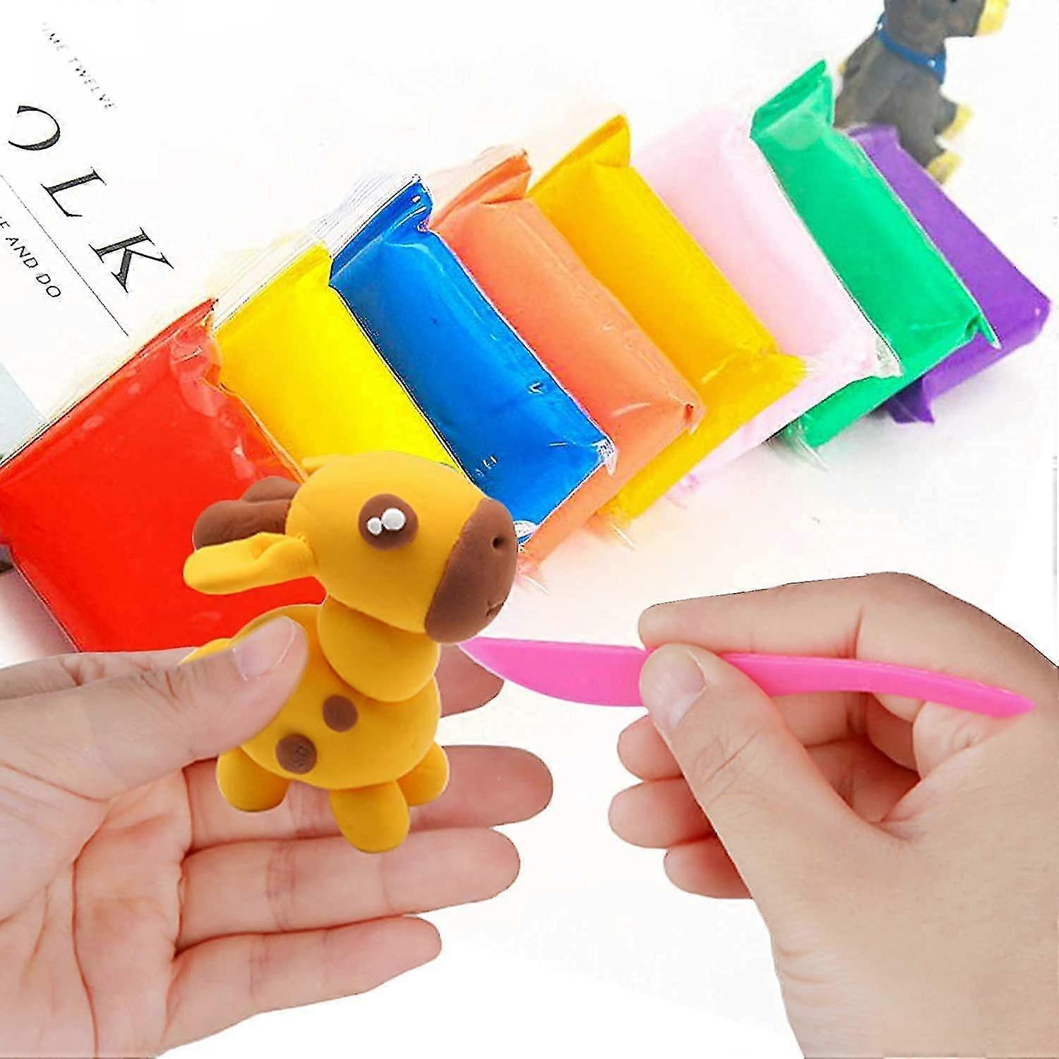 Children's Clay, 12 Colours, Modelling Clay, Magic Clay, Air-drying ...