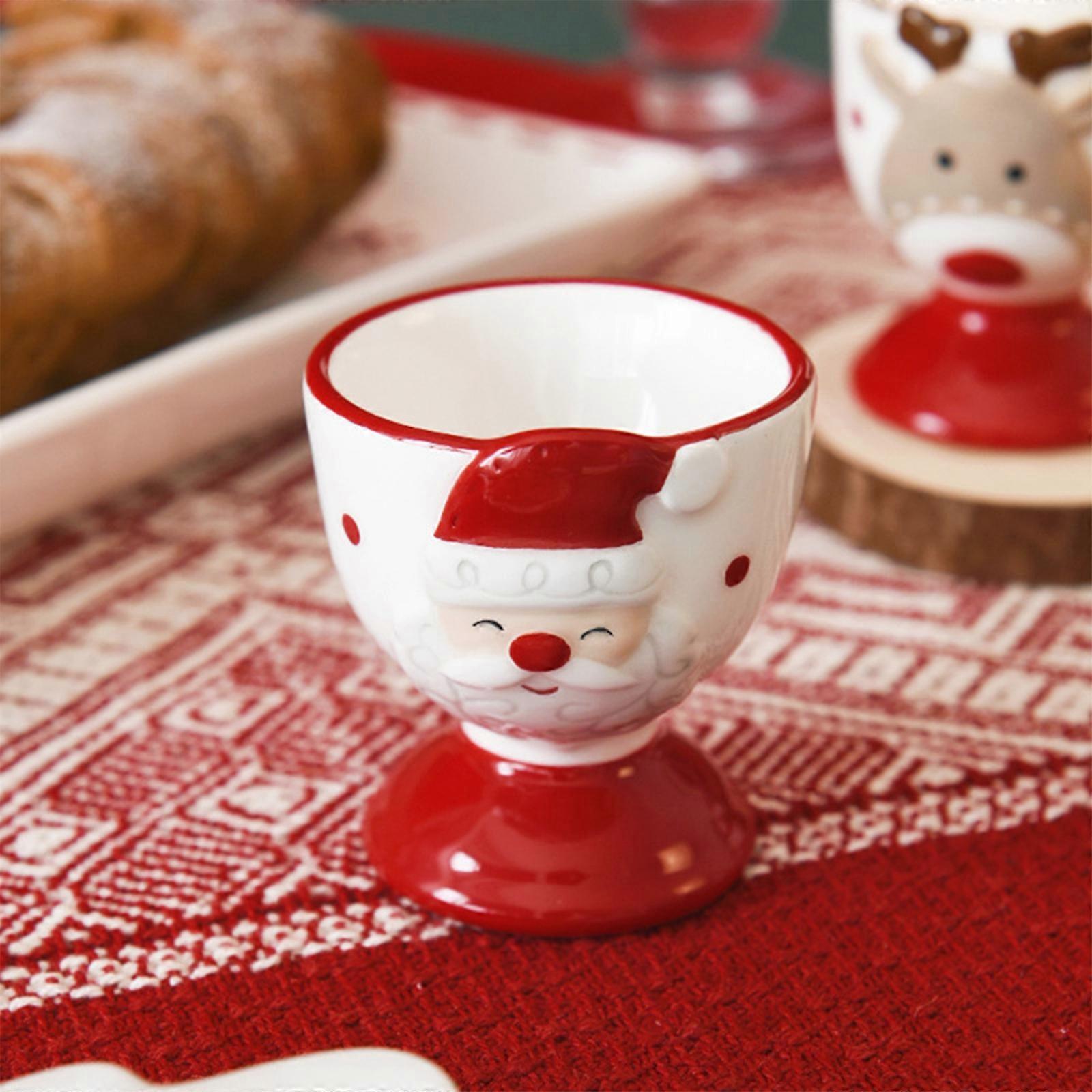 Ceramic Christmas Egg Cup,Adorable Egg Stand Egg Container,Ceramic Egg ...