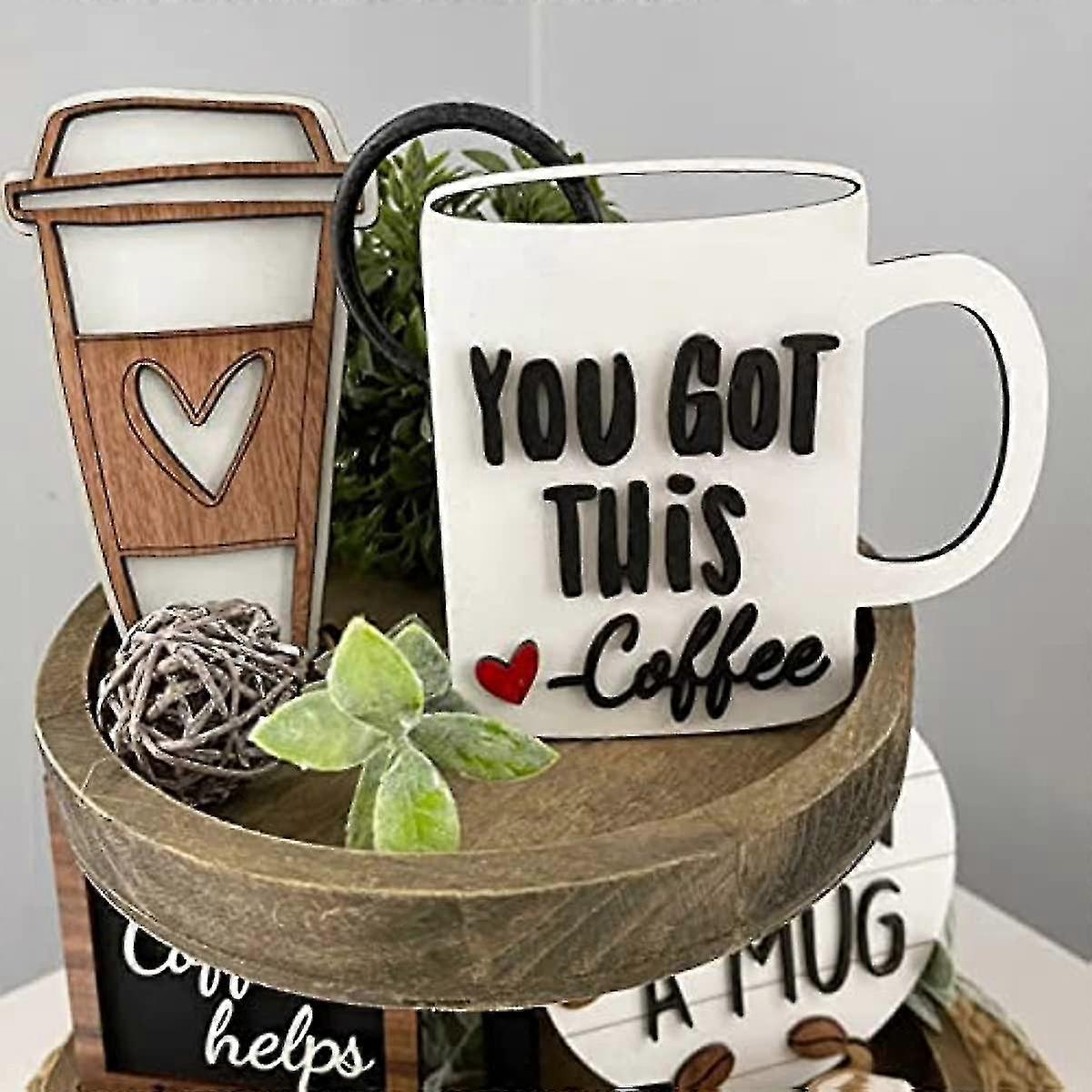 Rustic Summer Tiered Tray Decor, Farmhouse Decorative Trays Signs, Wood ...