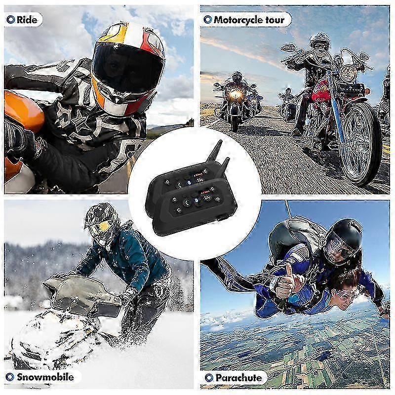 1500m V6 Plus Motorcycle Helmet Intercom Bluetooth Headset 2 In 1 ...