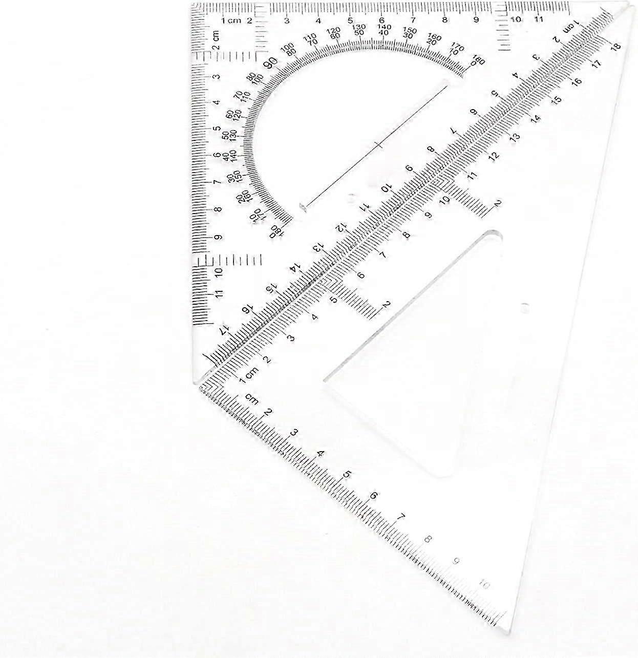 Transparent Triangle Plastic Ruler Scale Set - 30/60 Degree & 45/90 ...